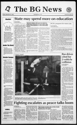 "The BG News September 18, 1992" by Bowling Green State University