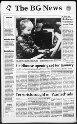 "The BG News November 18, 1992" by Bowling Green State University