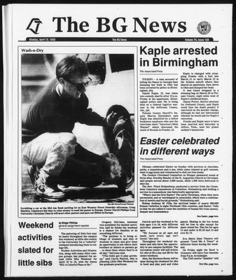 "The BG News April 12, 1993" by Bowling Green State University