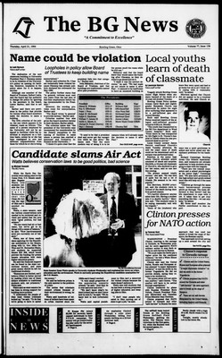 "The BG News April 21, 1994" by Bowling Green State University