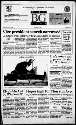 "The BG News December 5, 1995" by Bowling Green State University