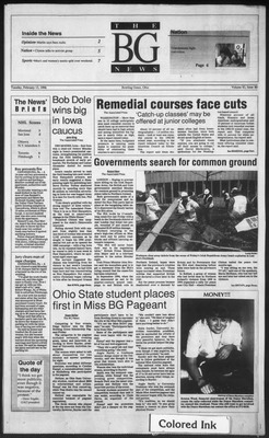 "The BG News February 13, 1996" by Bowling Green State University