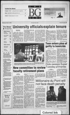 "The BG News March 13, 1996" by Bowling Green State University