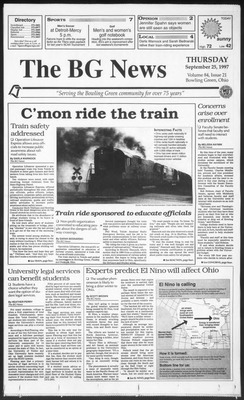 "The BG News September 25, 1997" by Bowling Green State University