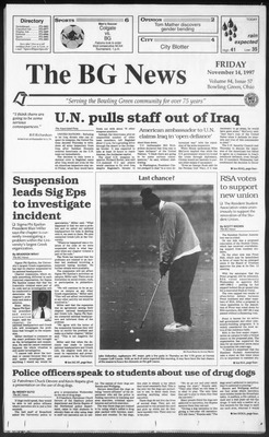 "The BG News November 14, 1997" by Bowling Green State University