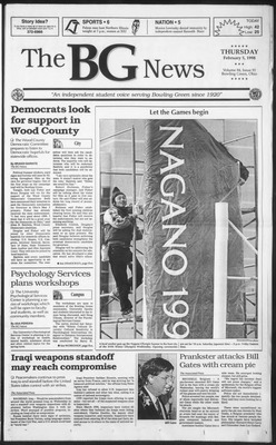 "The BG News February 5, 1998" by Bowling Green State University