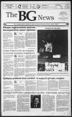 "The BG News February 6, 1998" by Bowling Green State University