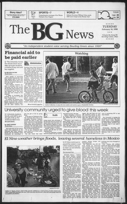 "The BG News February 10, 1998" by Bowling Green State University