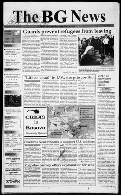"The BG News April 8, 1999" by Bowling Green State University