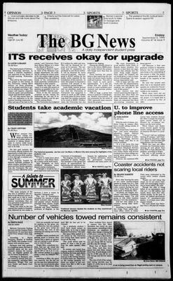 "The BG News September 3, 1999" by Bowling Green State University