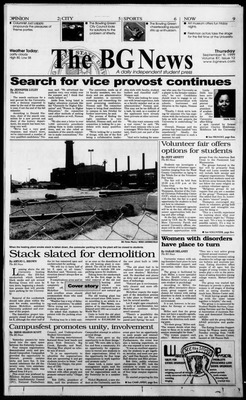 "The BG News September 9, 1999" by Bowling Green State University