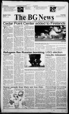 "The BG News September 28, 1999" by Bowling Green State University