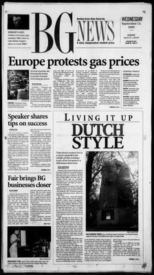 "The BG News September 13, 2000" by Bowling Green State University