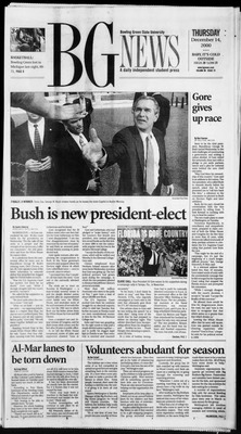 "The BG News December 14, 2000" by Bowling Green State University
