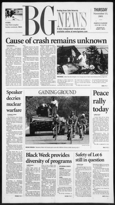 "The BG News November 15, 2001" by Bowling Green State University