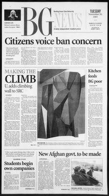 "The BG News November 20, 2001" by Bowling Green State University