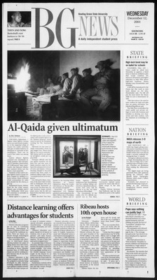 "The BG News December 12, 2001" by Bowling Green State University