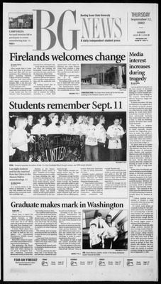 "The BG News September 12, 2002" by Bowling Green State University
