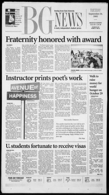 "The BG News September 24, 2002" by Bowling Green State University