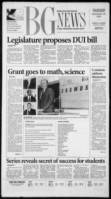 "The BG News September 26, 2002" by Bowling Green State University