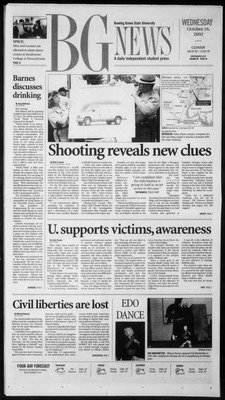 "The BG News October 16, 2002" by Bowling Green State University