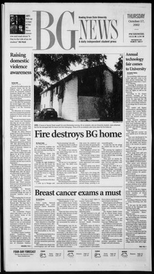 "The BG News October 17, 2002" by Bowling Green State University