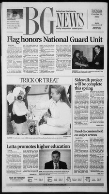 "The BG News October 29, 2002" by Bowling Green State University