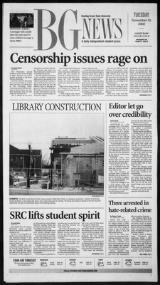 "The BG News November 19, 2002" by Bowling Green State University