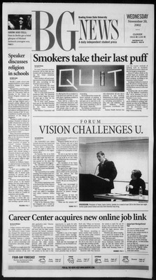 "The BG News November 20, 2002" by Bowling Green State University