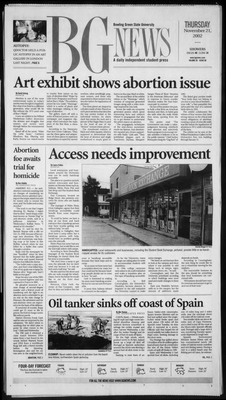 "The BG News November 21, 2002" by Bowling Green State University