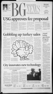 "The BG News November 26, 2002" by Bowling Green State University