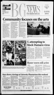 "The BG News August 29, 2003" by Bowling Green State University