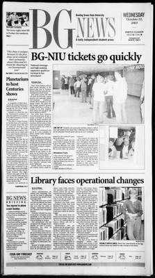 "The BG News October 22, 2003" by Bowling Green State University