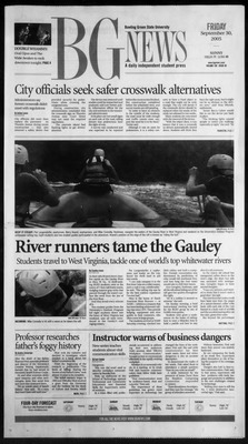 "The BG News September 30, 2005" by Bowling Green State University